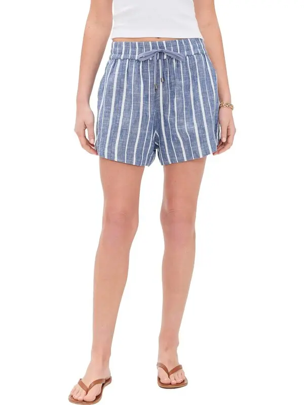 APIECE APART Stripe Trail Shorts - Chambray Blue