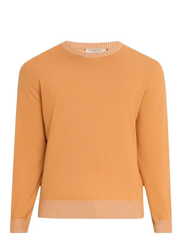 Fioroni Cotton And Cashmere Duvet Vanise Crewneck Sweater - Orange