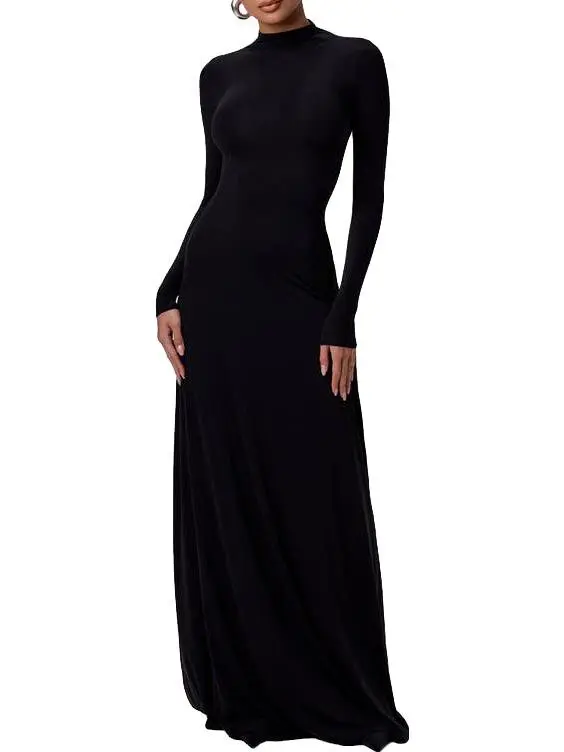 Naked Wardrobe Long Sleeve Maxi Dress - Black