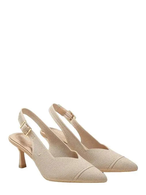 Vivaia Pointed-toe Slingback Sandals - Almond