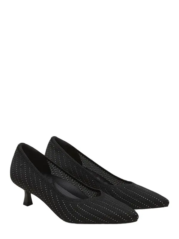 Vivaia Scarlett Pointed-toe Kitten Heels - Black Pin Stripe