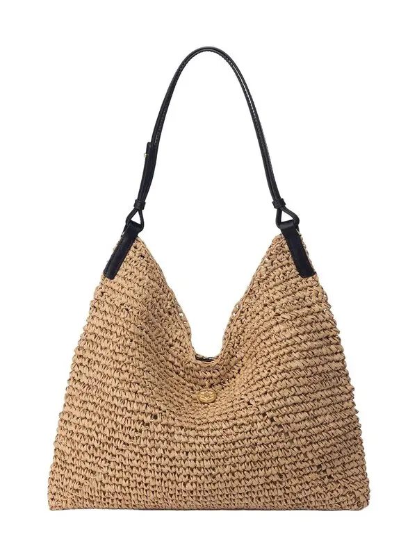 ORYANY Raffia Triangle Shoulder Bag - Natural