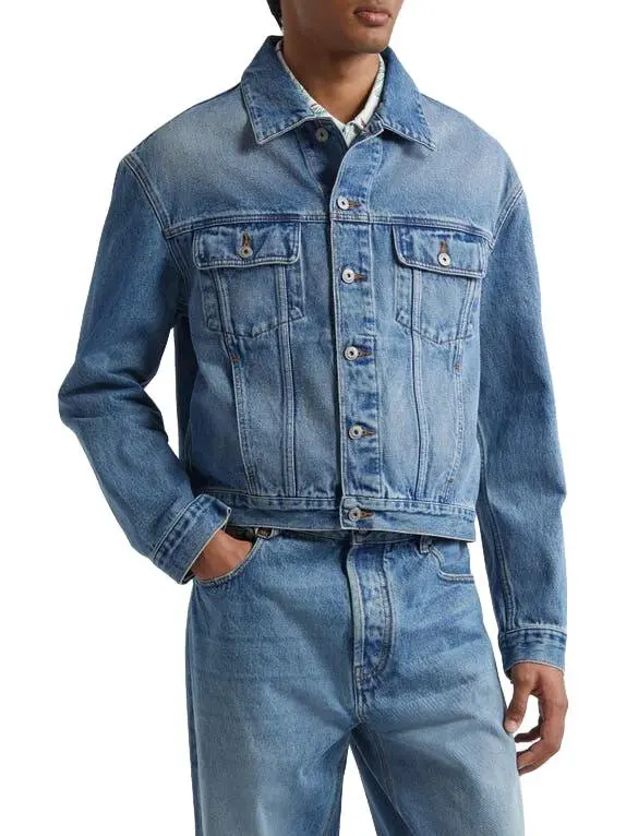 Jacquemus La Veste De-nîmes Denim Trucker Jacket - Blue/ Tabac