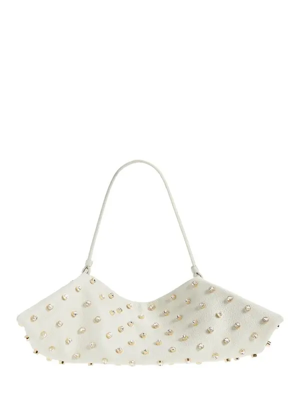 Altuzarra Origami Crystal Studded Leather Bag - 380102 Ivory/crystal