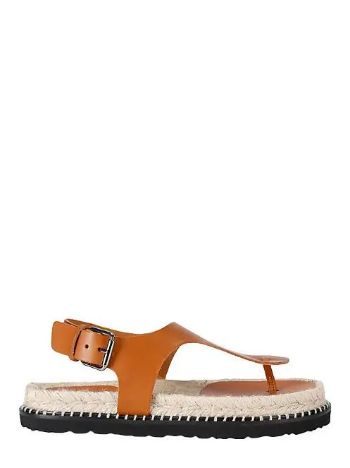 CastaÑer Tokio Leather Thong Sandals - Brown