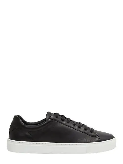 REISS Finley Leather Low-top Trainers - Black