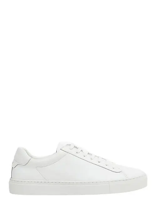 REISS Finley Leather Low-top Trainers - White
