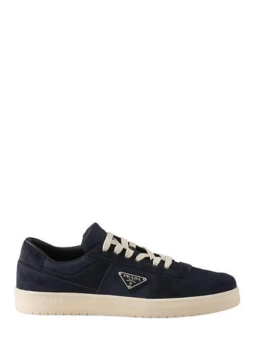 Prada Downtown Re-nylon And Suede Low-top Trainers - Blue