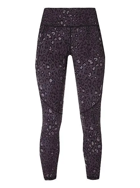 Sweaty Betty Power Workout Abstract-print Stretch-woven Leggings - Blckluxe Leopprint