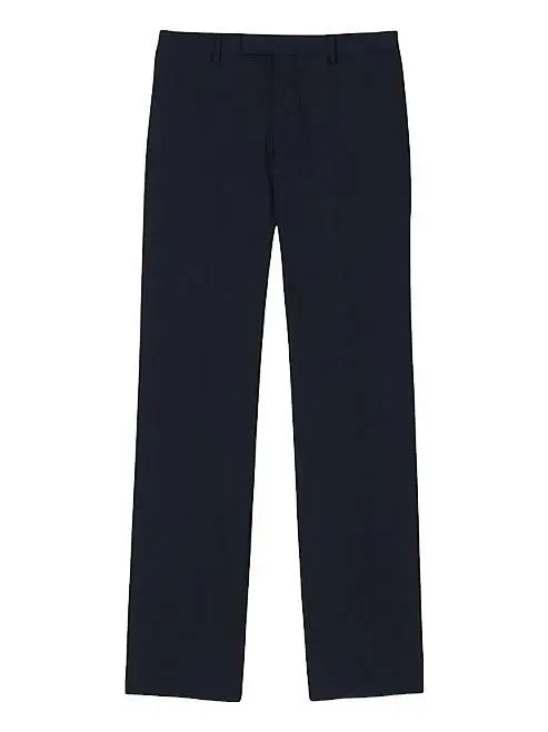 Sandro Slim-fit Straight-leg Stretch-wool Trousers - Bleus