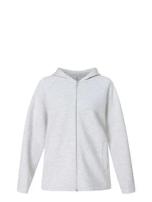 Sweaty Betty Wind Down Zip-up Jersey Hoodie - Ice Grey Marl