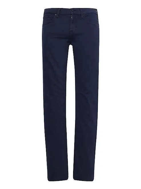 7 For All Mankind Slimmy Tapered-leg Stretch-cotton Blend Trousers - Stretch Sateen Navy