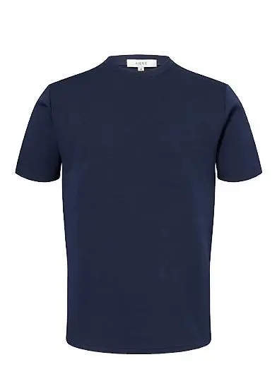 ARNE Essential Luxe Crewneck Stretch-cotton Blend T-shirt - Navy