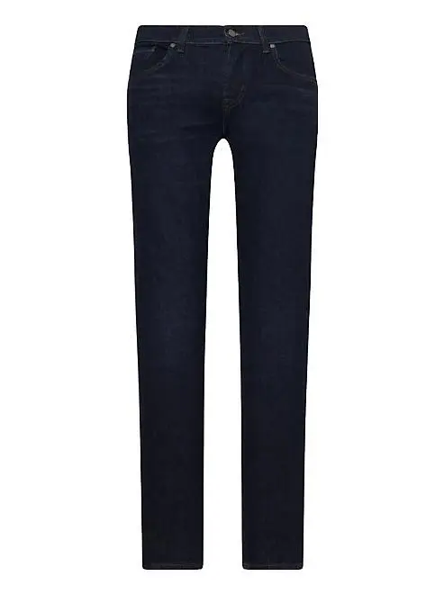7 For All Mankind Slimmy Tapered Low-rise Stretch-denim Jeans - Oak