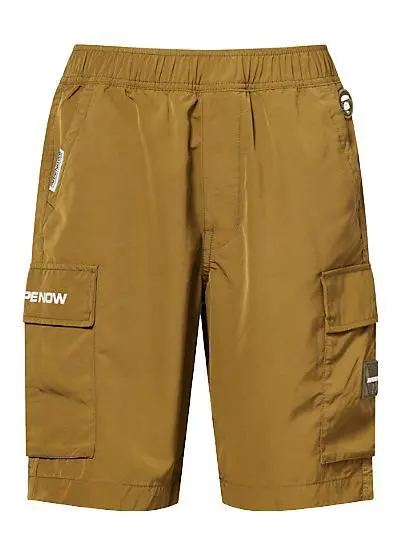 AAPE Cargo Brand-patch Woven Shorts - Green