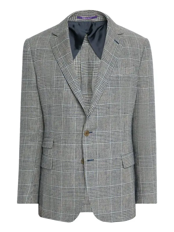 Ralph Lauren Kent Glen Plaid Linen Sport Coat - Navy/cream