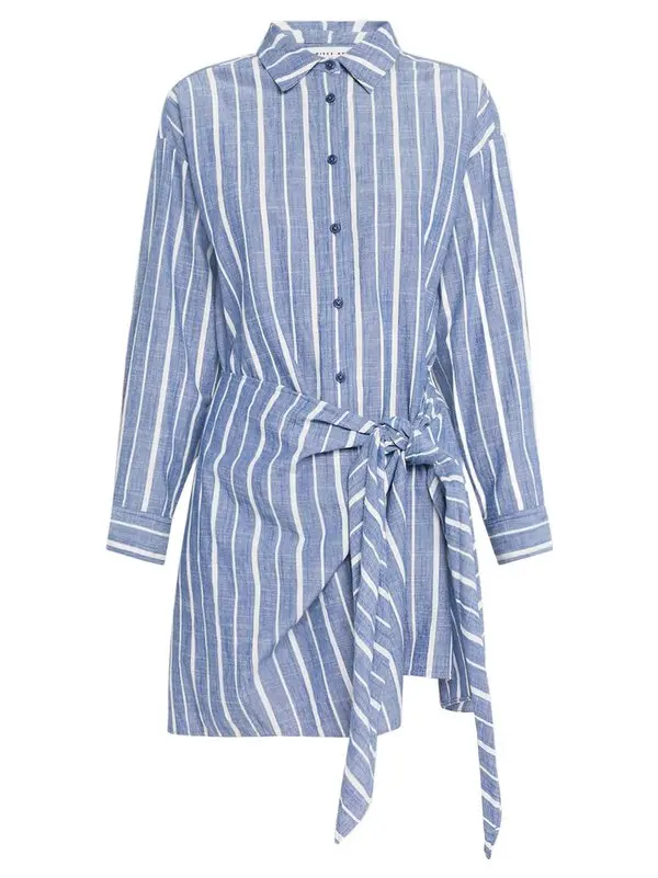 APIECE APART Alessandra Striped Mini Shirtdress - Chambray Blue