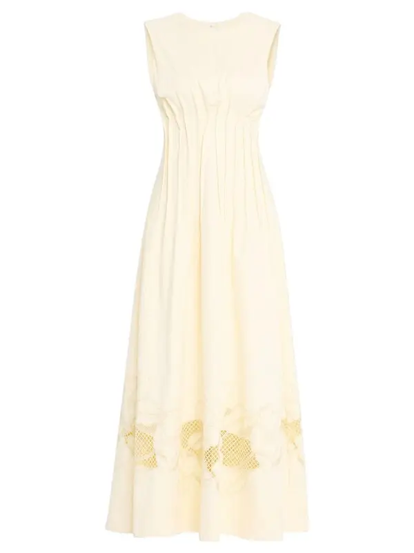 Clea Anika Embroidered Maxi Dress - Butter
