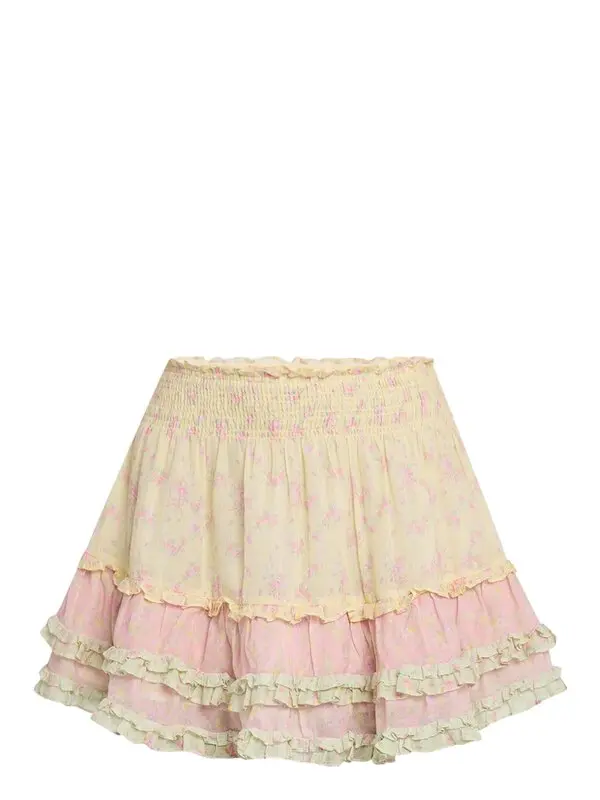 LoveShackFancy Camellia Mini Skirt - Taffy Twist
