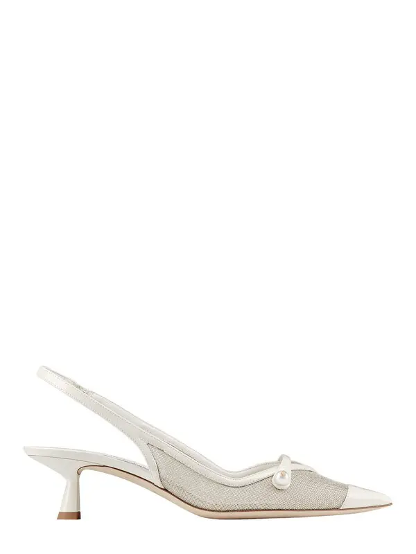 JIMMY CHOO Amita 45 Slingback Pumps - Latte/champagne