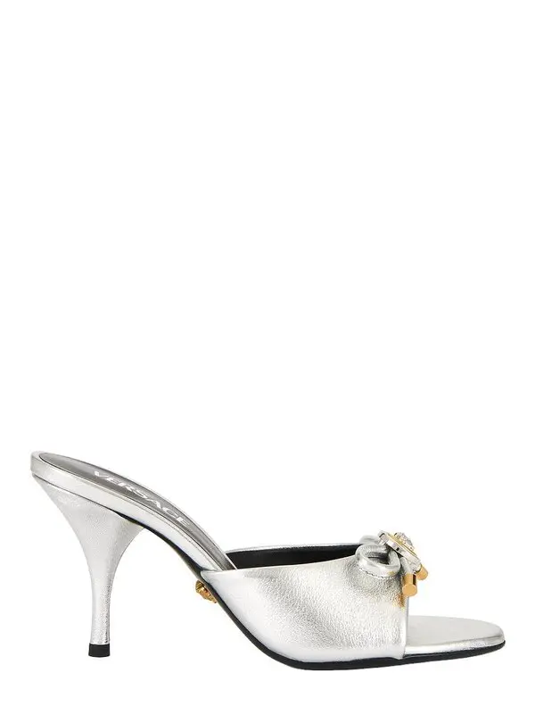 Versace Metallic Mule Heel - Silver & Versace Gold