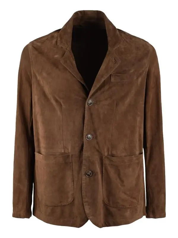 BARBA NAPOLI Suede Jacket - Brown