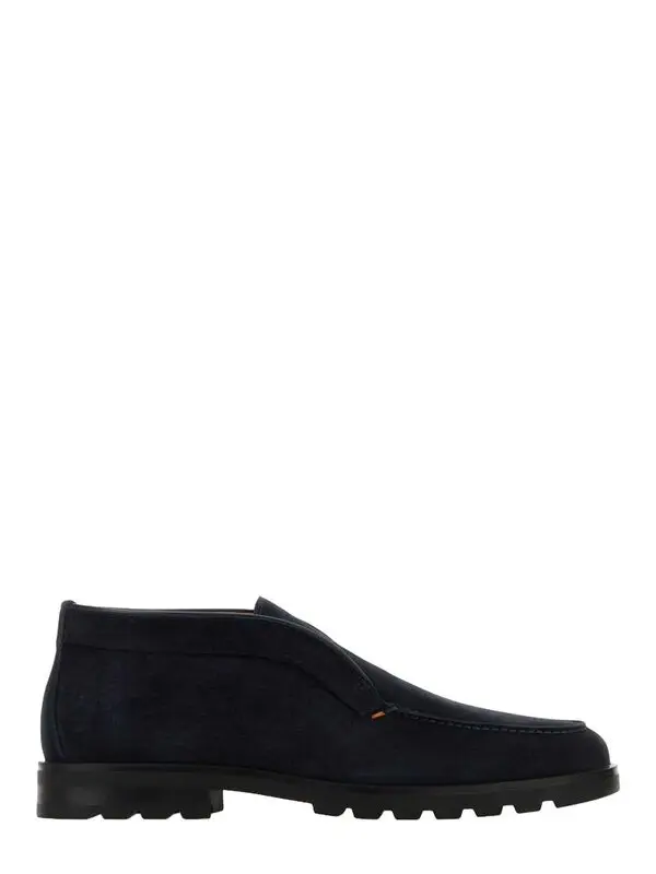 Santoni Suede Slip-ons - Blue