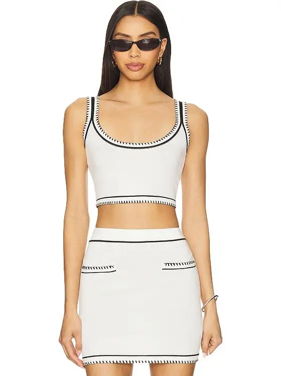 SNDYS Beverly Crop Top - White,black