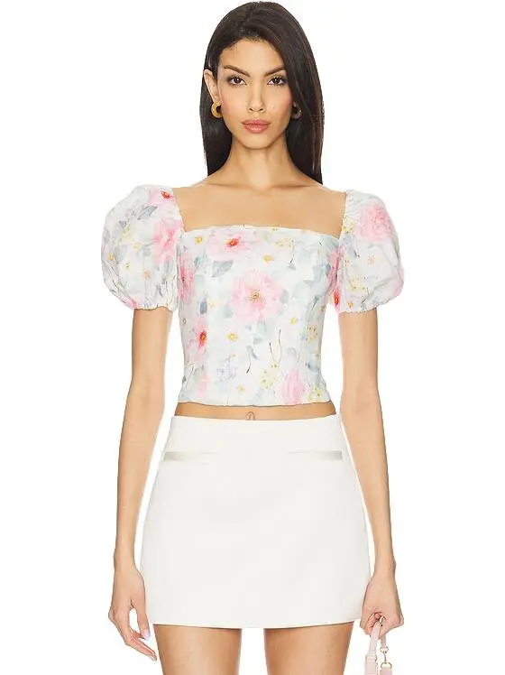 Bardot Sheyla Cropped Top - Summer White Floral