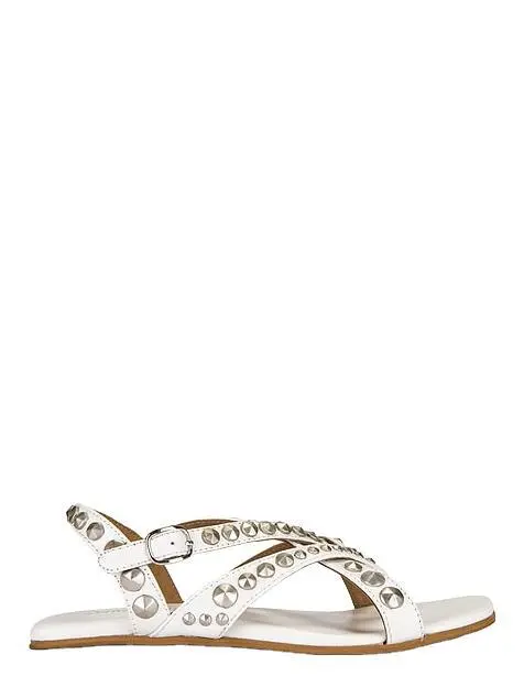 Jeffrey Campbell Xanthe Studded Sandals - White Silver