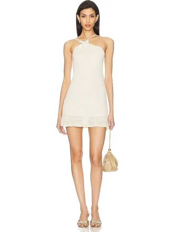 ASTA RESORT Aimee Bow Mini Dress - Ivory Sequin