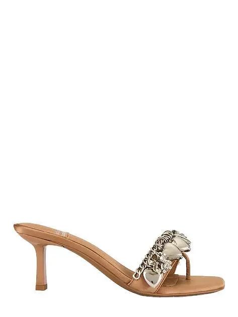 Jeffrey Campbell Capture Sandals - Beige Satin Silver
