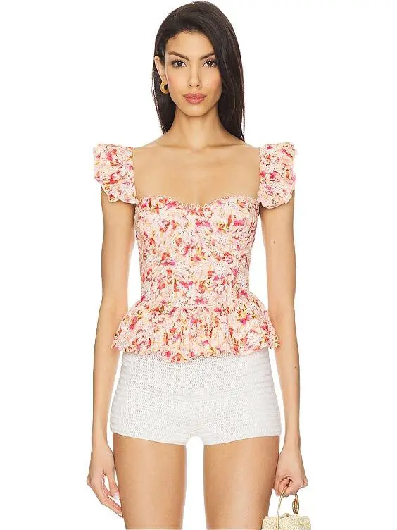 Astr The Label Baylin Top - Pink Multi Floral