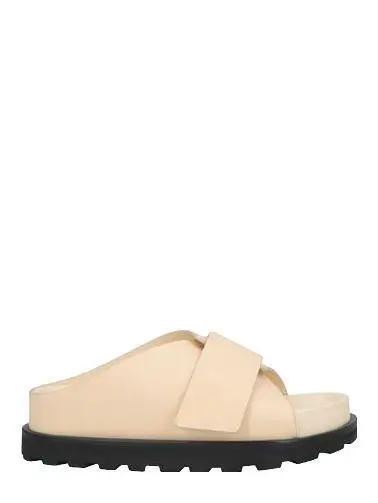 JIL SANDER Leather Sandals - Beige