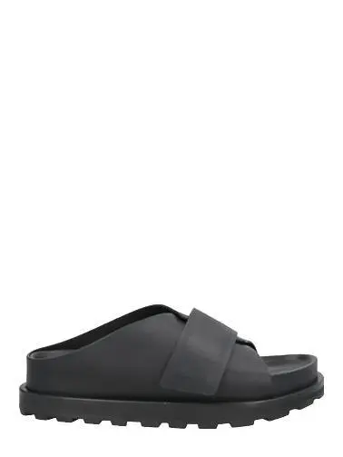JIL SANDER Leather Flatform Sandals - Black