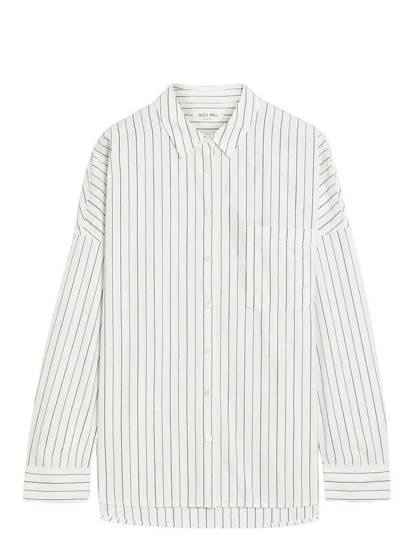 ALEX MILL Jo Striped Cotton-poplin Shirt - White
