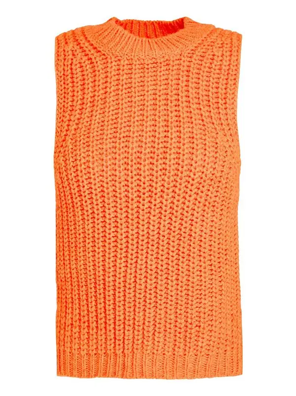 Stine Goya Annemarie Ribbed-knit Vest - Orange