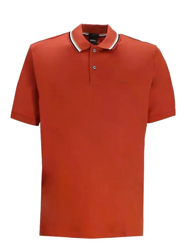 BOSS Penrose Contrasting-collar Polo Shirt - Orange