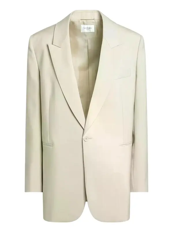 Saint Laurent Wool Blazer - Neutrals