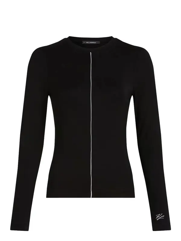 Karl Lagerfeld Contrast-piping Top - Black