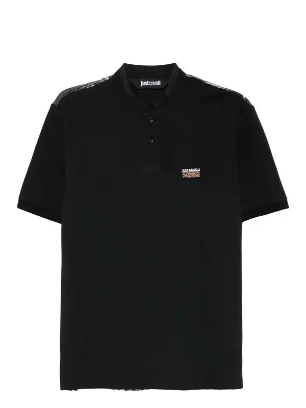 Just Cavalli Logo-embroidered Polo Shirt - Black