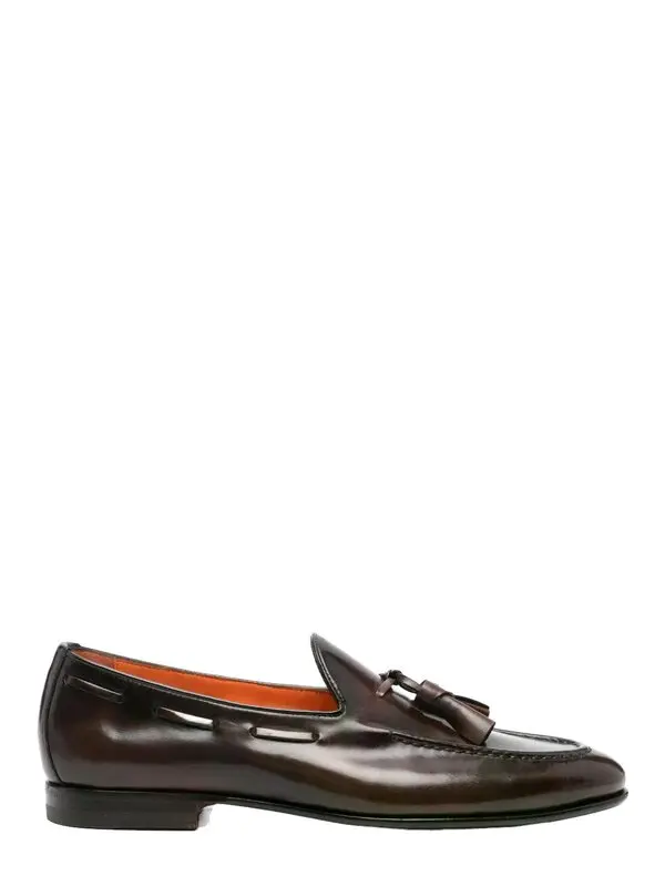 Santoni Leather Loafers - Brown