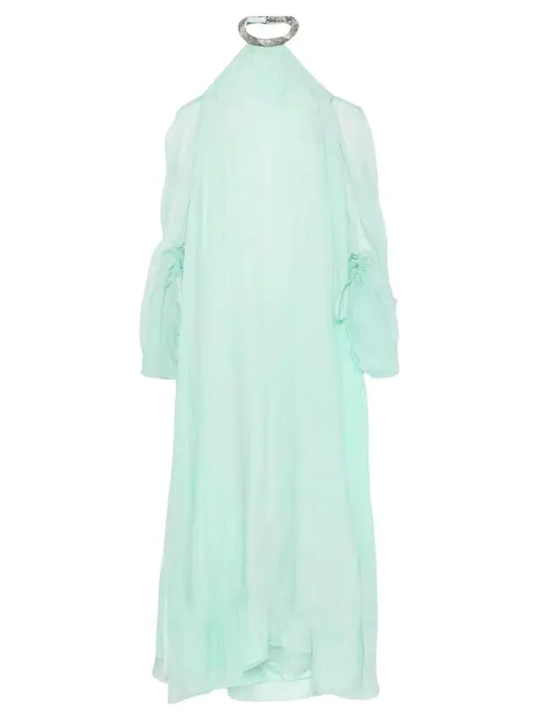 Amen Silk Chiffon Maxi Dress - Green