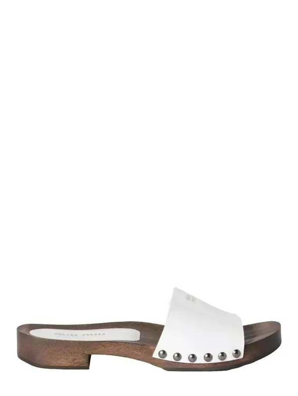 Miu Miu Patent-leather Clogs - White