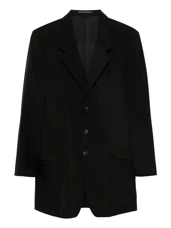 Yohji Yamamoto Wool Gabardine Blazer - Black