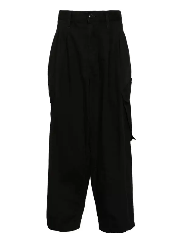 Yohji Yamamoto Tucked Trousers - Black