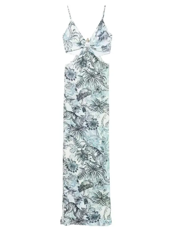 Just Cavalli Raso Vi Strange Jungle Maxi Dress - Blue