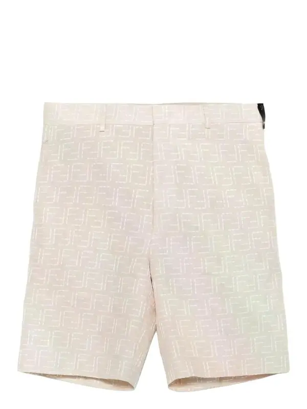 Fendi All-over Ff-jacquard Shorts - Neutrals