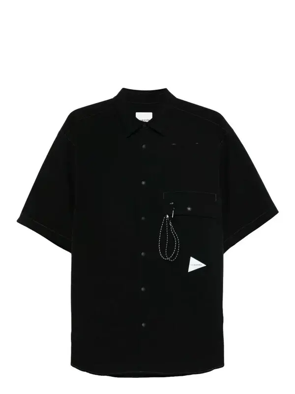 AND WANDER Utility-pocket Shirt - Black