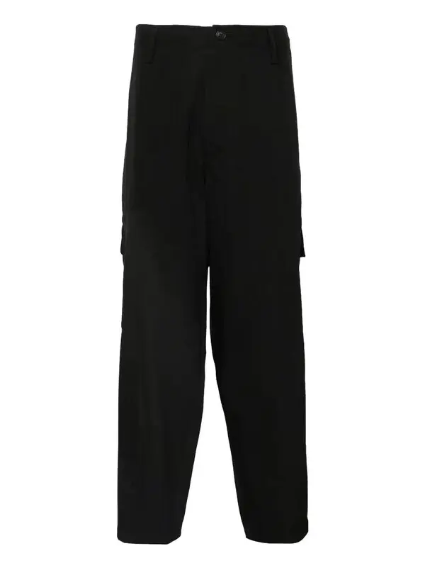 Yohji Yamamoto Wool Gabardine Trousers - Black